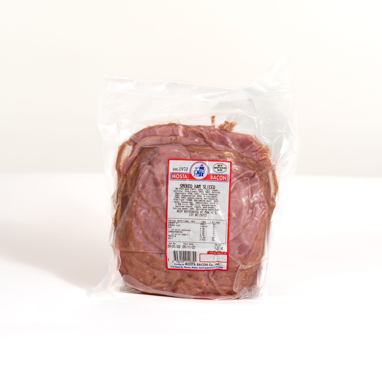 Smoked Ham Pkt x 1Kg - Mosta Bacon